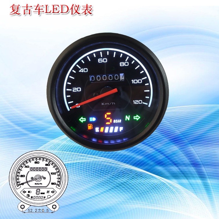 Universal Motorcycle Digital Speedometer Scooter ATV Meter Retro LCD ...