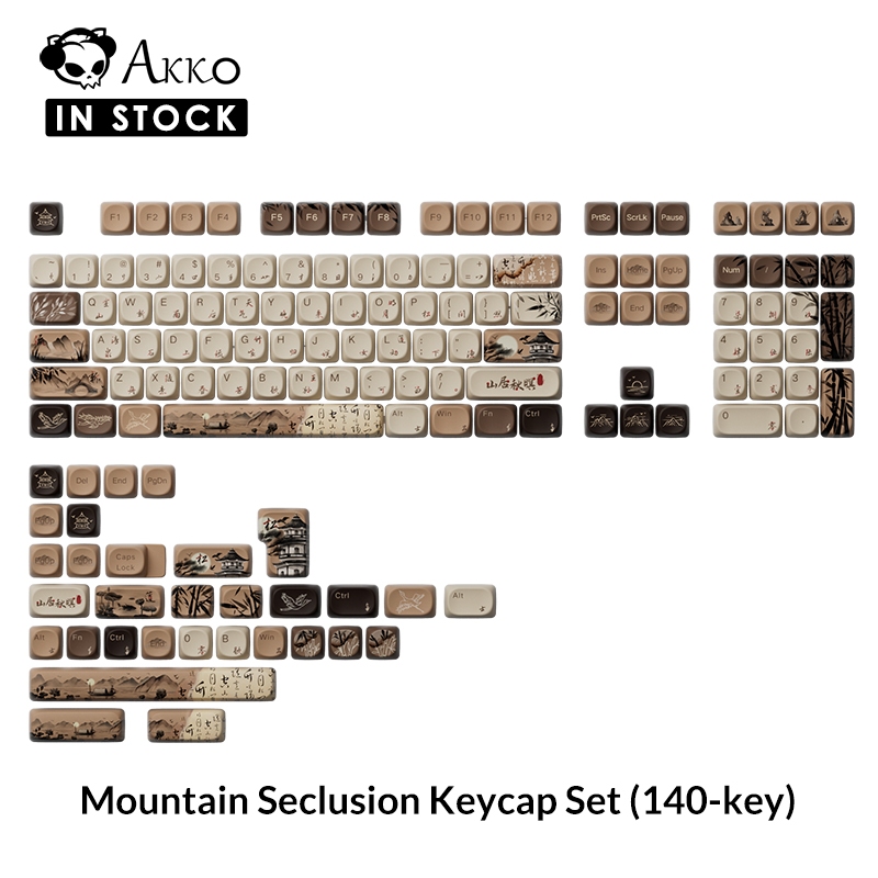 AKKO Mountain Seclusion Keycap Set 140-key PBT Dye-sub Compatible with ...