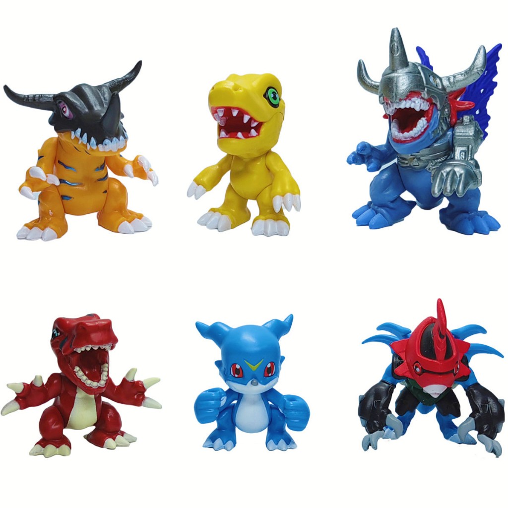 6pcs Digimon Figures: Agumon, MetalGreymon, Veemon, WarGreymon Gacha ...