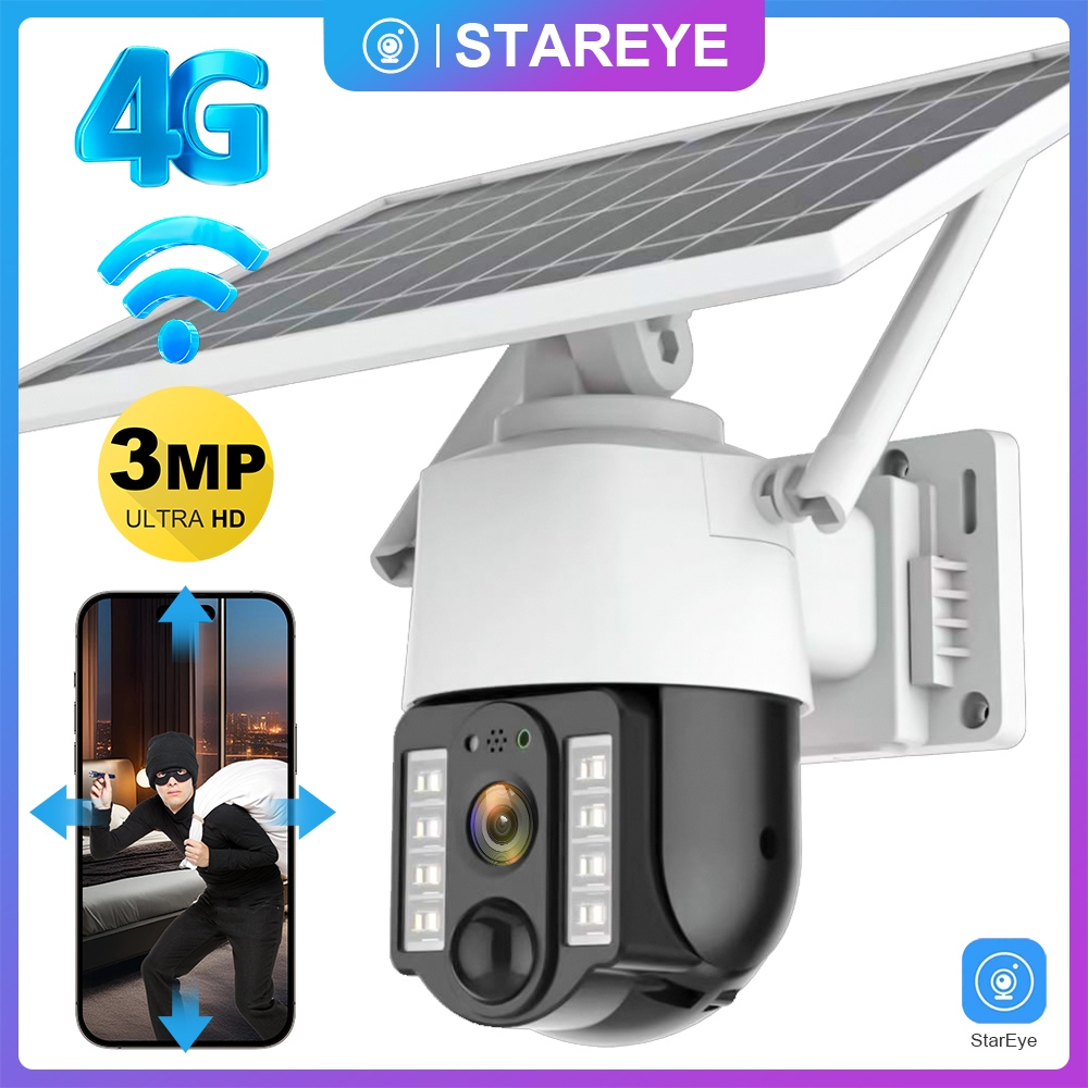 Low Power Solar 4G Camera 4MP Outdoor HD Night Vision Ball 360 ...
