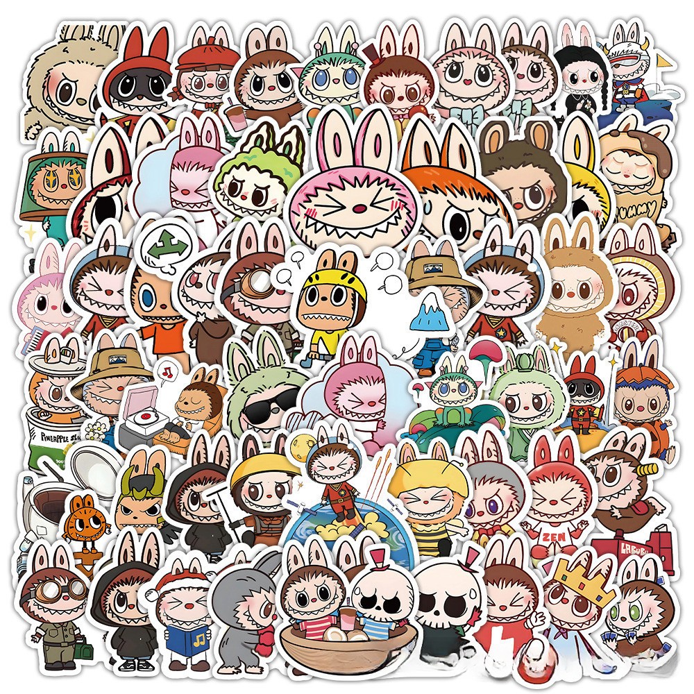 53pcs/set LABUBU Waterproof Stickers Cartoon LABUBU Sticker for Laptop ...