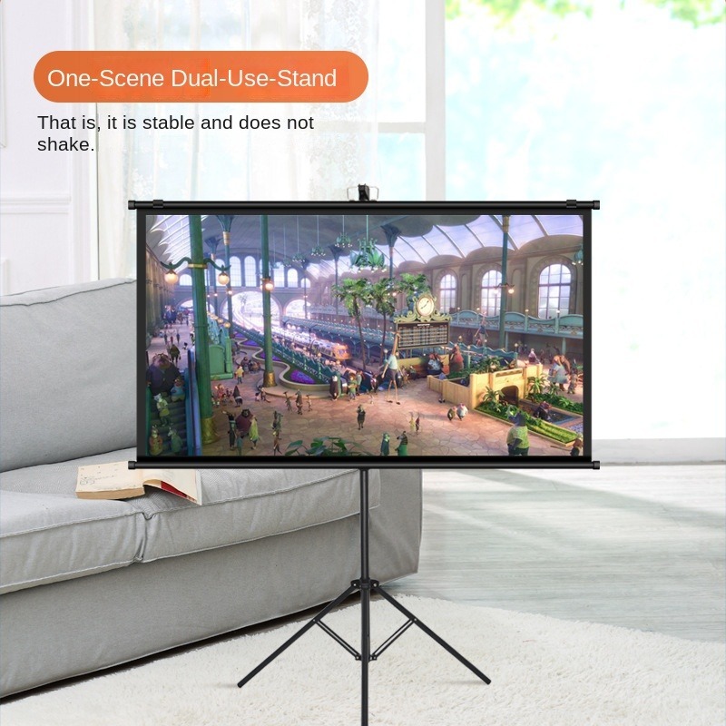 HD Mobile Portable Stand Projection Screen Bedroom Outdoor Office ...