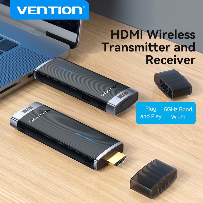VENTION Wireless HDMI Transmitter and Receiver, Portable Wireless HDMI ...