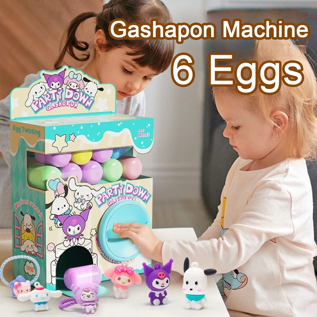 6Pcs Sanrio gashapon machine Blind Box Kuromi surprise egg mainan budak ...