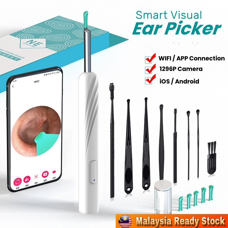 Earpick 2.5mm Smart Visual Ear Picker With Camera HD Ear Cleaner Tool ...
