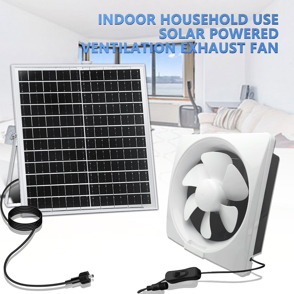 Solar Exhaust Ventilation Fan 17W Solar Panel 6/8/10/12-Inch 12v ...