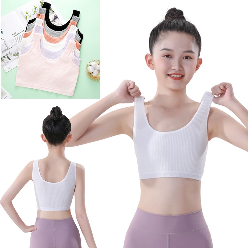 CLASSYAMY Pure cotton girls training bra ribbed woven fabric soft and ...