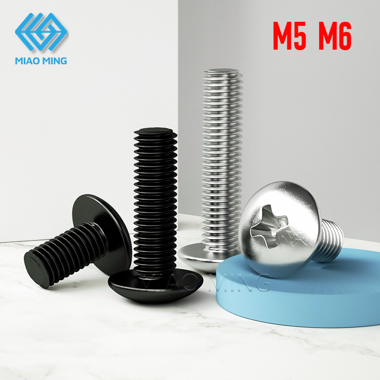 M5 M6 Black Philips Screw Cross Truss Head Machine Screws Mushroom Big ...