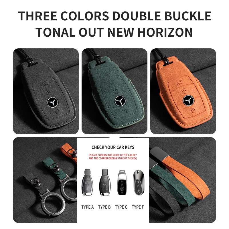 Leather Car Key Case Key Protector Cover For Mercedes Benz A180 A200 ...