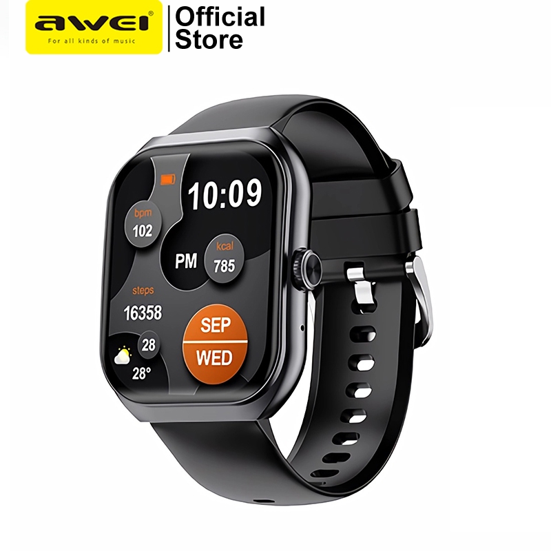 Awei H46 Smart Watch Original AMOLED Screen Fitness Tracker Bluetooth Call Smartwatch For Men ...