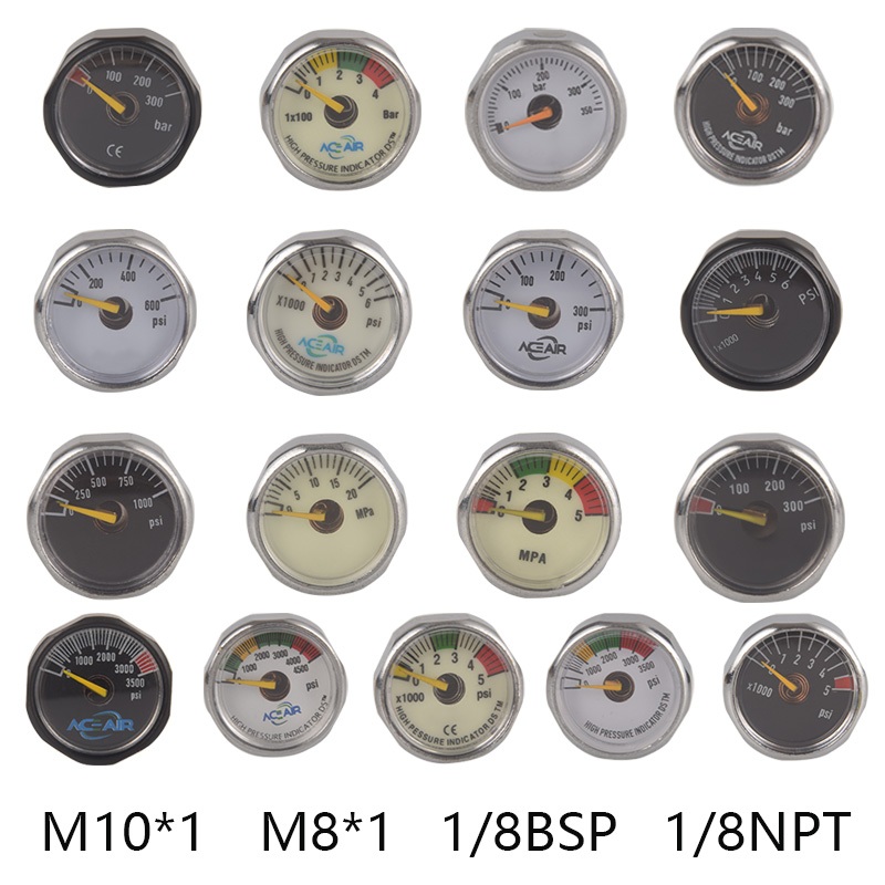 HPA M10 M8 1/8NPT 1/8BSP Mini Pressure Gauge Manometre PCP Valvula ...