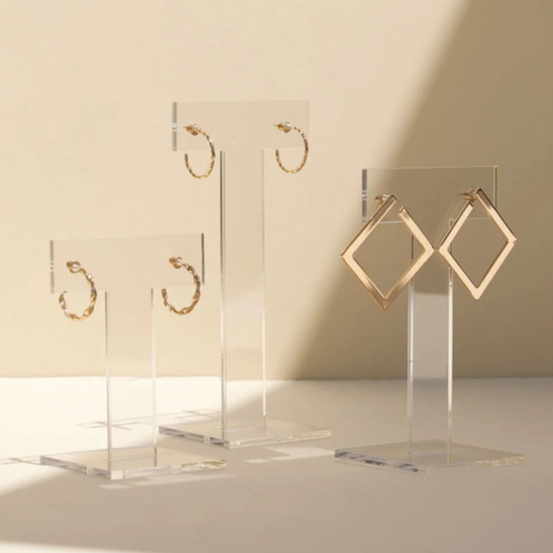 Clear Earring Stand Jewelry Display for Show, Acrylic Earring Holder ...
