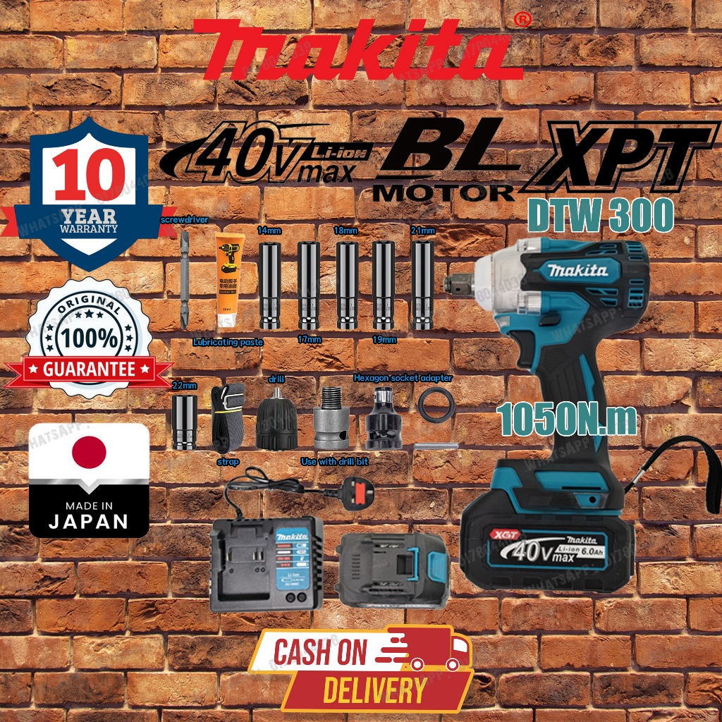 Makita DTW300 Electric Cordless Wrench 2 Batteries Electric Impact ...