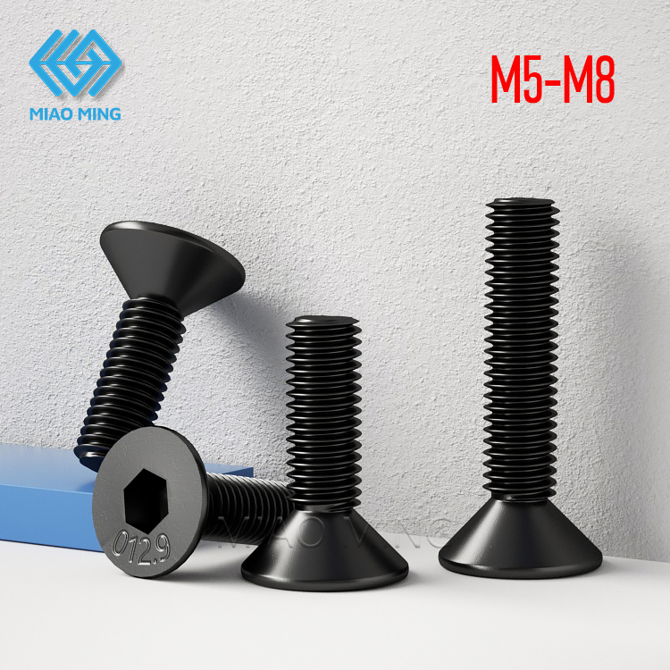 M5 M6 M8 Black Countersunk flat head hex screw allen bolt alenkey ...