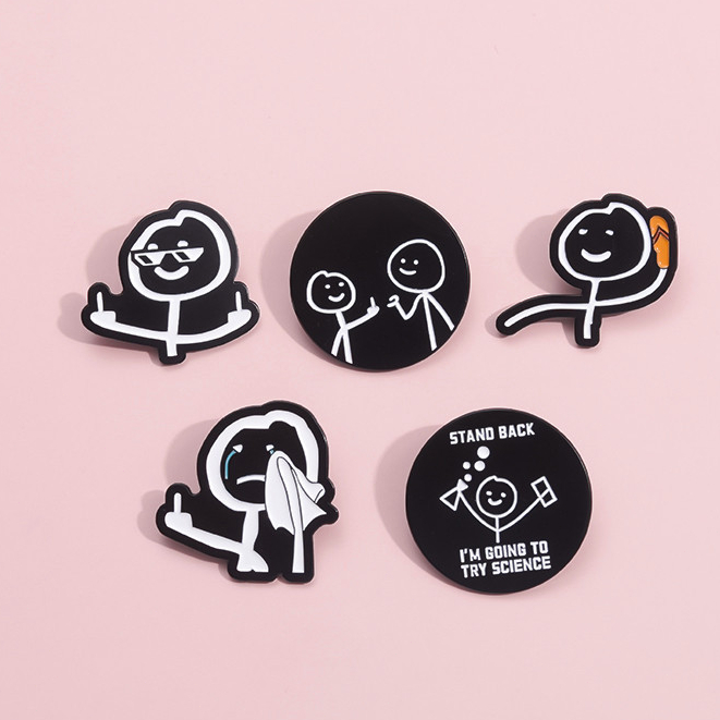 Funny Comics Man Brooch Pins Cartoon Brooch Metal Badges Accessories ...