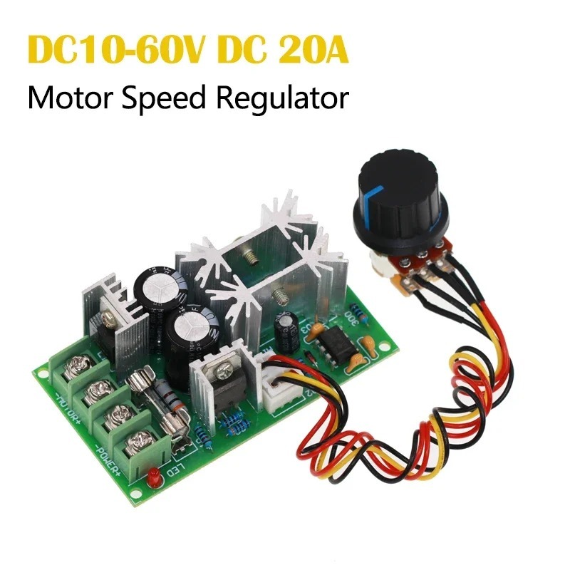 DC10-60V DC 20A Current Voltage regulator Motor Speed Controller Switch ...