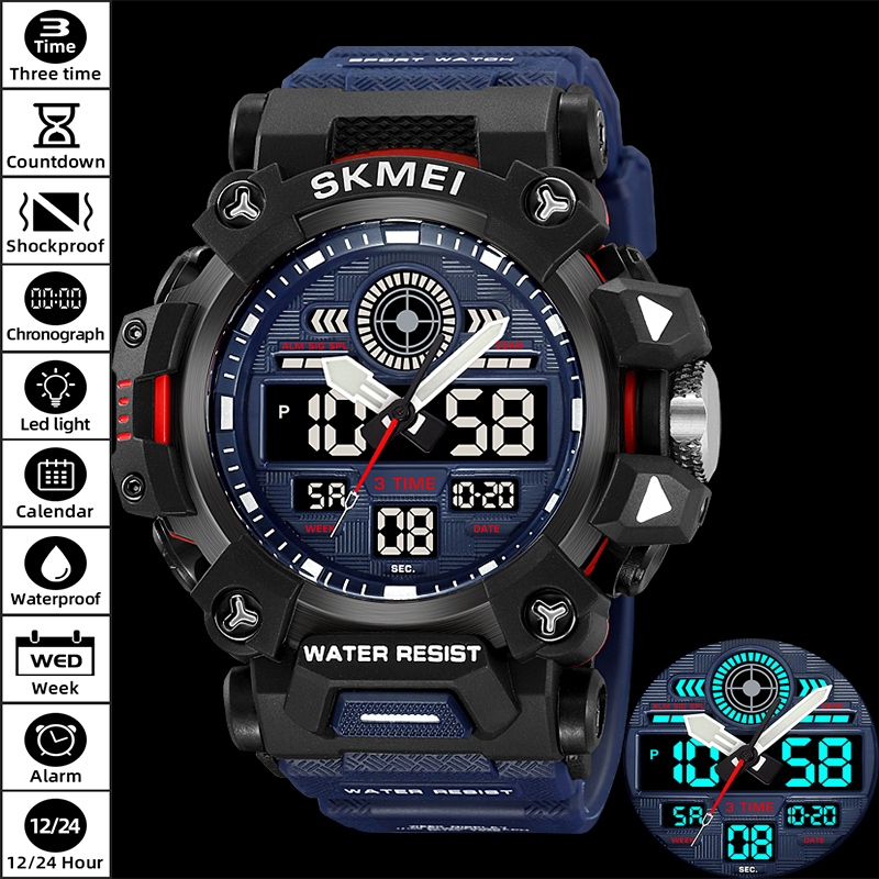 Skmei Men's Military Sport's Watches Big Size Dial TPU Strap 50M ...