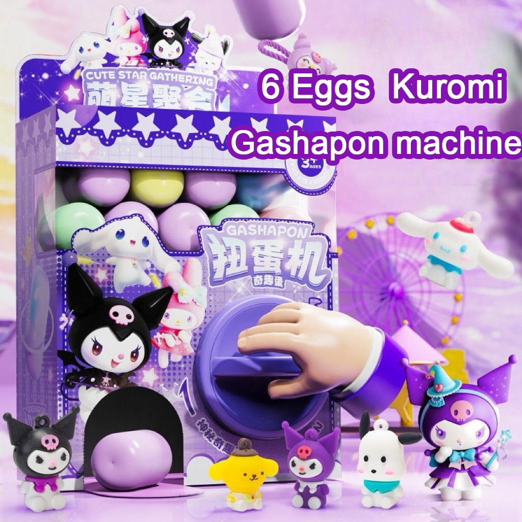 6pcs Kuromi Blind Box Gashapon Machine DIY Toys Sanrio Surprise Dolls ...
