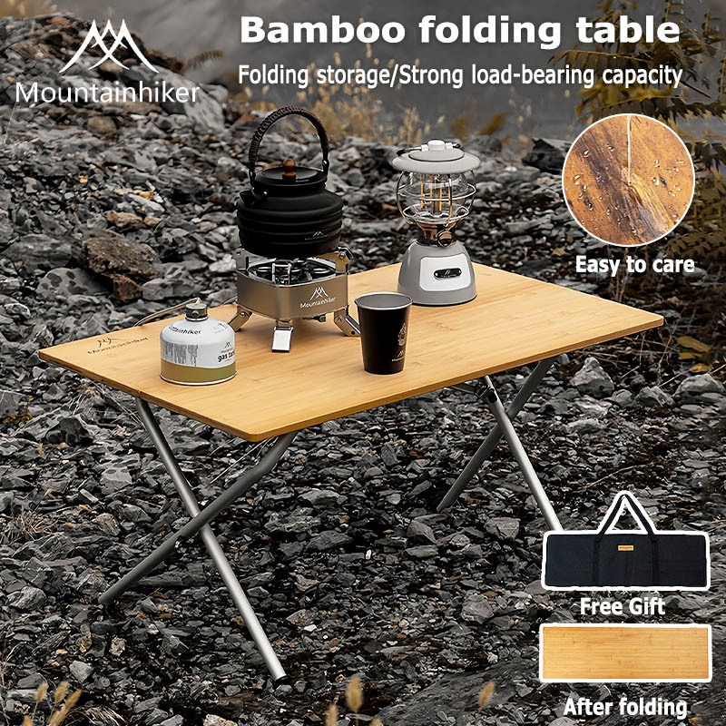 ⚡️Ready stock⚡️MOUNTAINHIKER outdoor camping table folding table bamboo ...