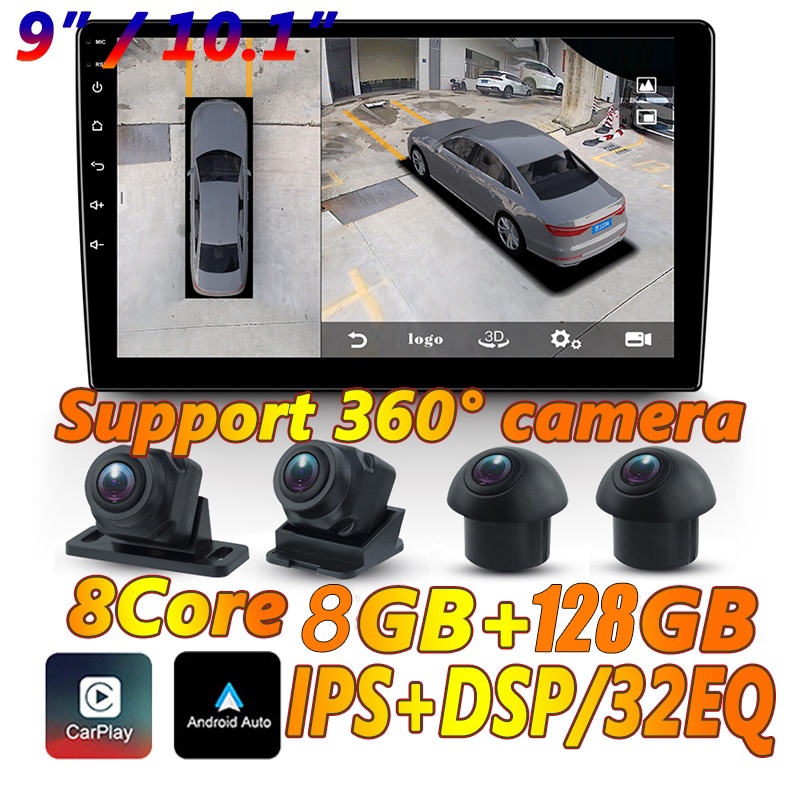 [8 Core 8GB+128GB Carplay Auto]Car Android Player DSP 360 Camera Car ...