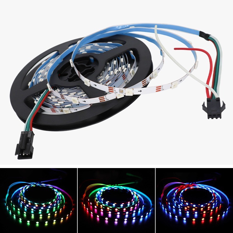5mm WS2812B Pixel LED Strip Light 5V IC Addressable WS2812 Black White ...