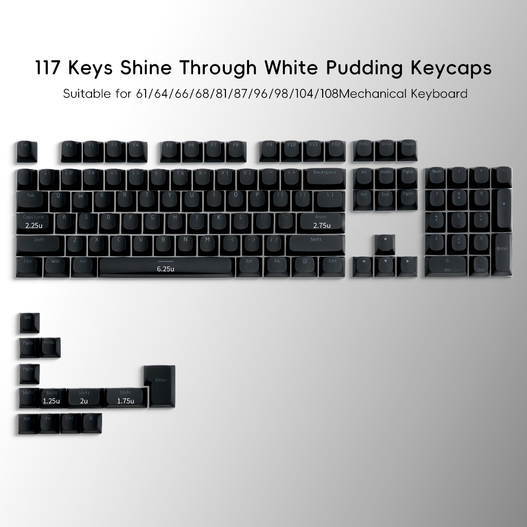 Xvx Pudding Key Cap PBT Key Cap Set (116 keys) suitable for mechanical ...