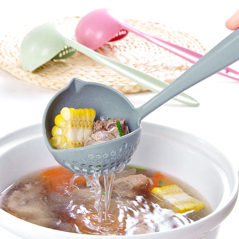 Sudu sup Jerami gandum Sudu dua dalam satu pemegang panjang Sudu sup ...