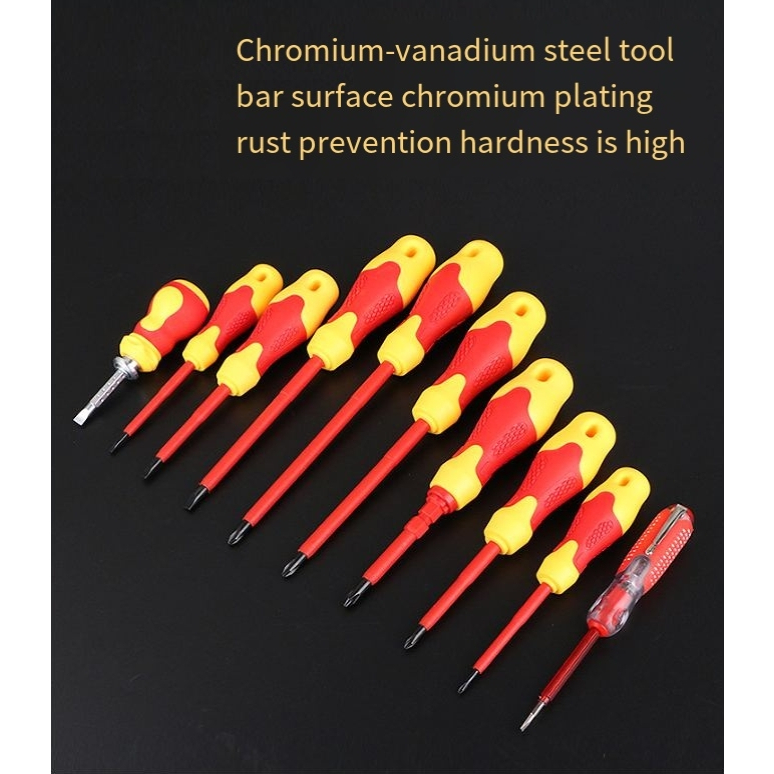 10pcs 1000V Insulated Screwdriver Set with Magnetic Slotted and ...