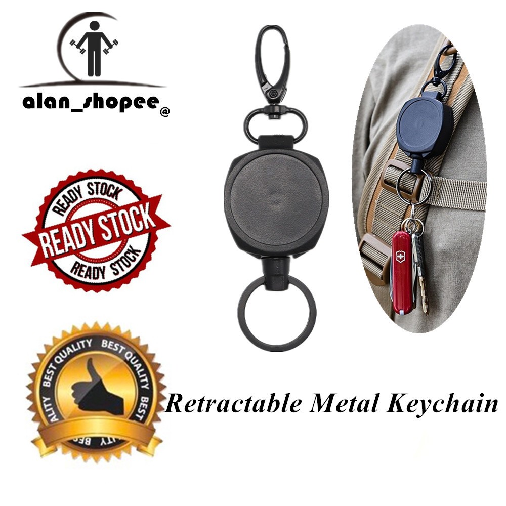 Retractable Metal Wire Keychain Pull Badge ReelID Lanyard Name Tag Card ...