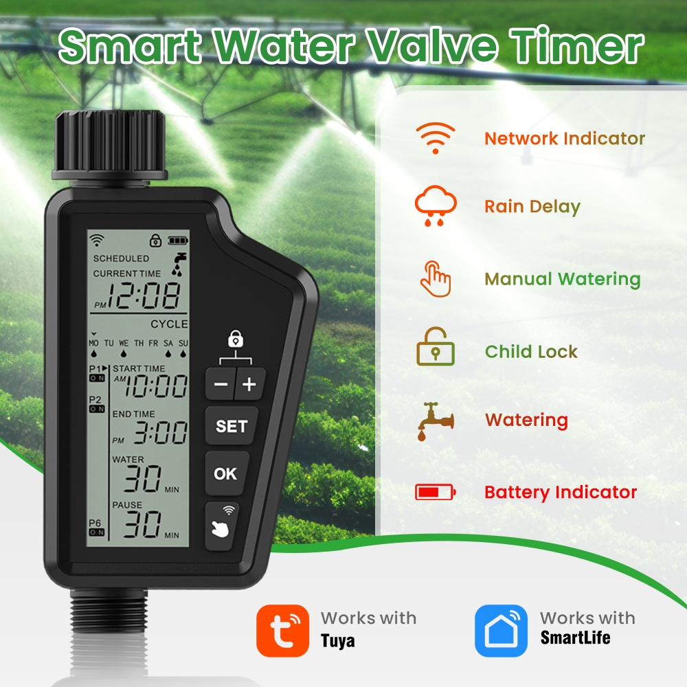 AVATTO Tuya WiFi Smart Watering Timer,Automatic Digital Garden Irrigation Controller，Smart ...