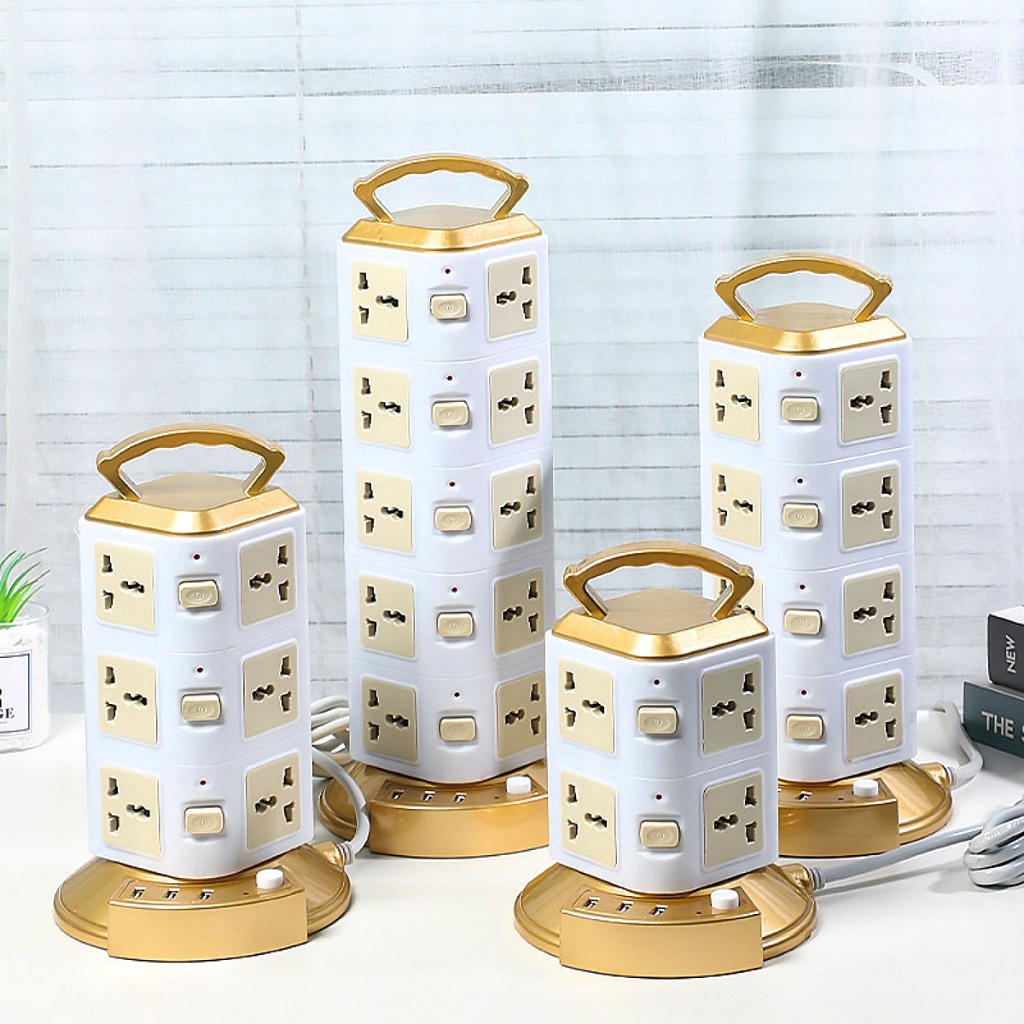 2/3/5 layer British standard vertical tower type household multi-purpose socket portable drag ...