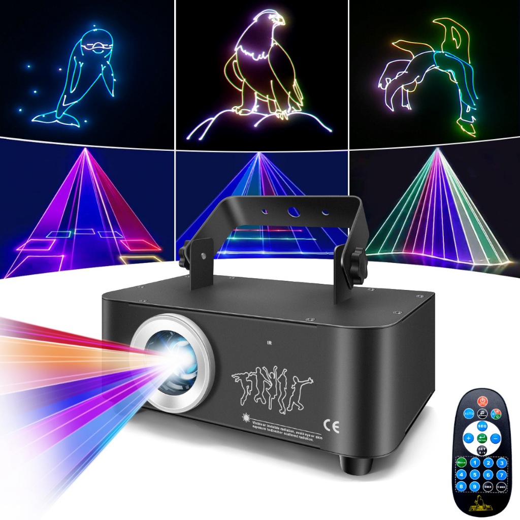 Professional DMX512 3D Animation RGB Full Color Stage Laser Lights ...