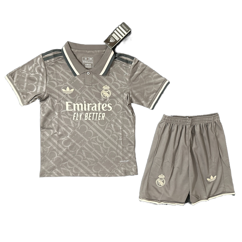 2024-25 Season Real Madrid Second Away Football Kids Jersey Kit Sports ...