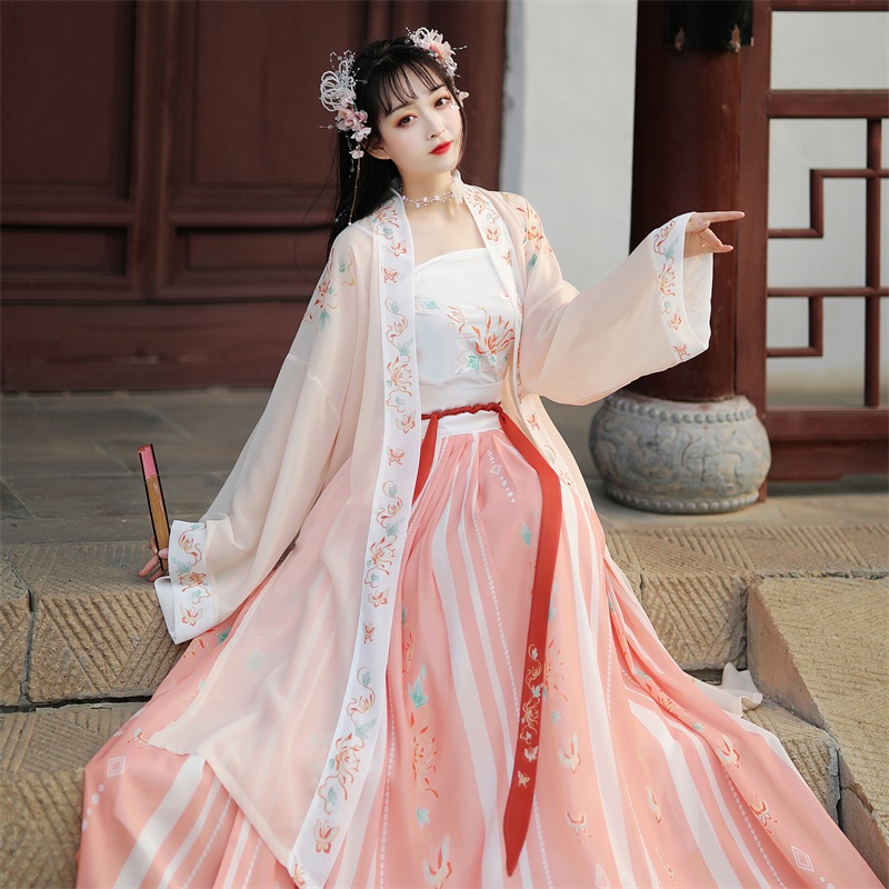 Chinese Hanfu Dress Set Women Long sleeve Top Princess Skirt Hanfu ...