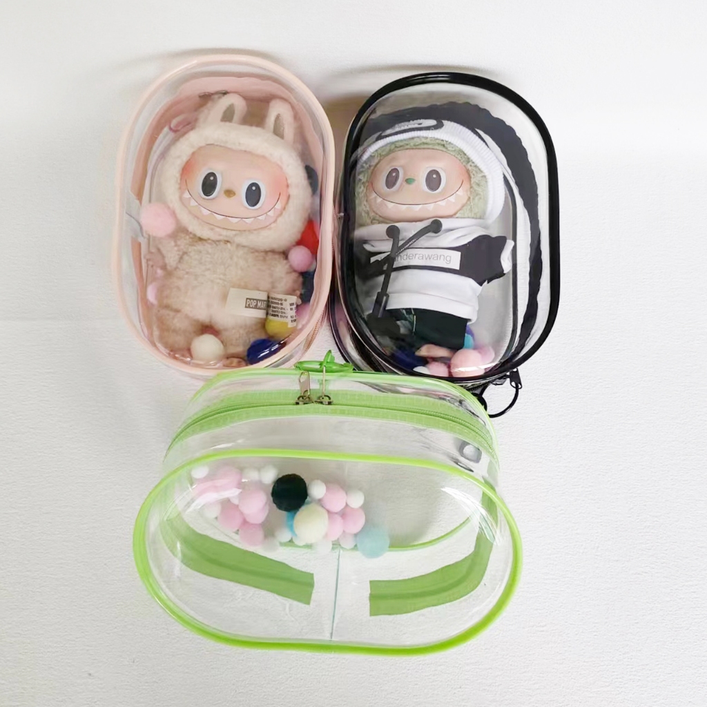 Labubu Bag Transparent Outdoor Bag for 17cm Labubu Macaron Monchichi ...