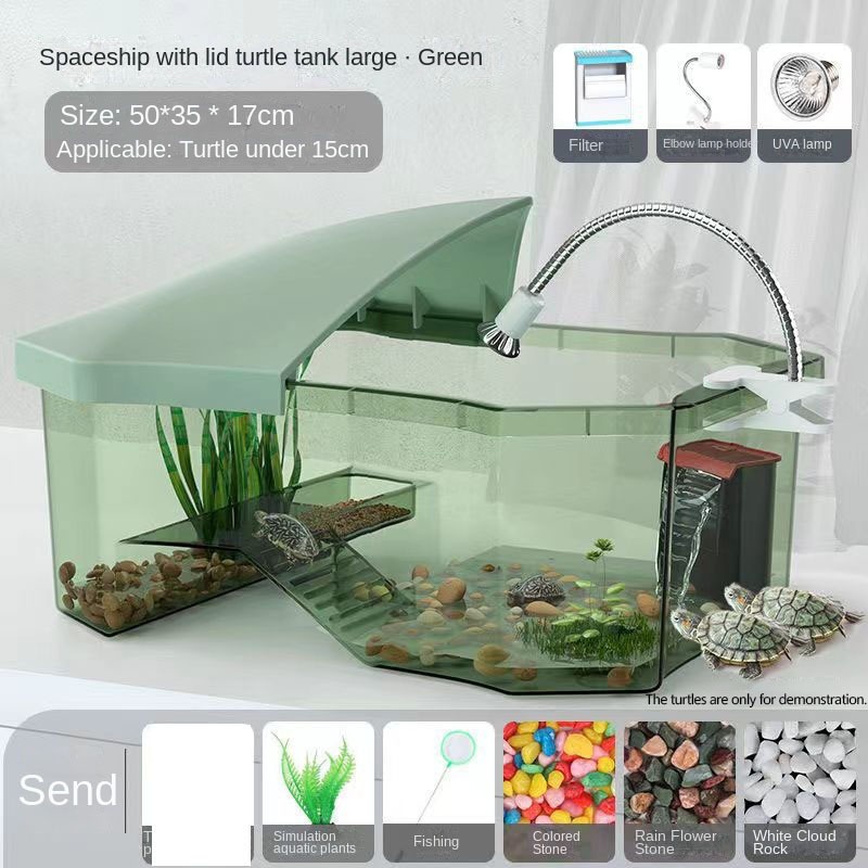 Turtle Villa with Drying Table Amphibious Tank Small Turtle Breeding ...