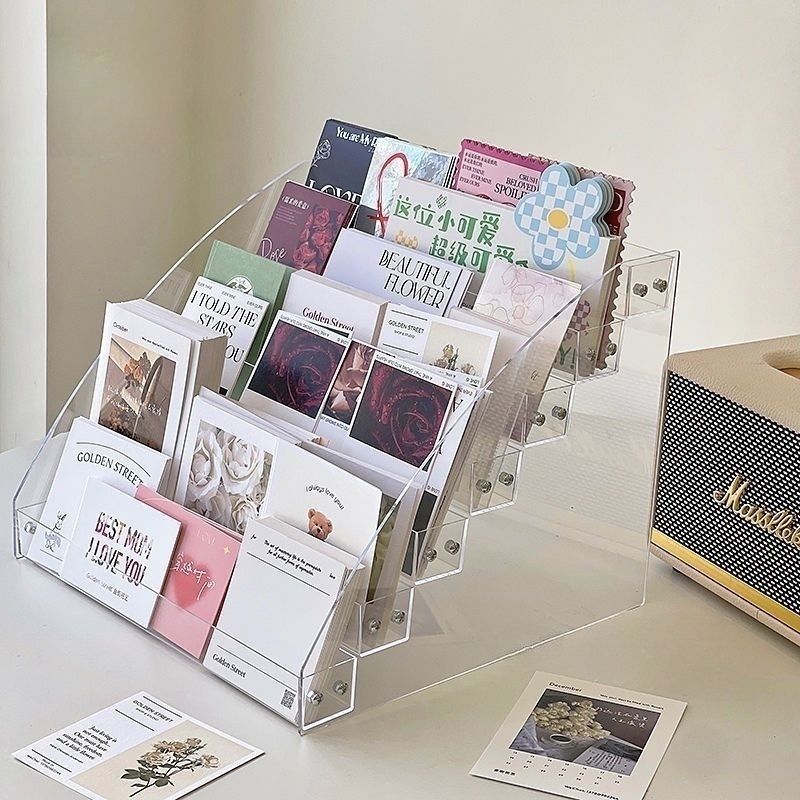 Acrylic Flower Card Storage Rack Floral Card Tag Storage Box CD Display ...