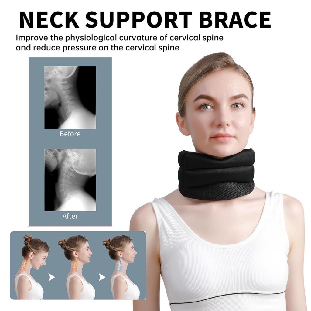 GYMPRO Neck Support Cervical Brace Adjustable Cervical Collar Soft ...