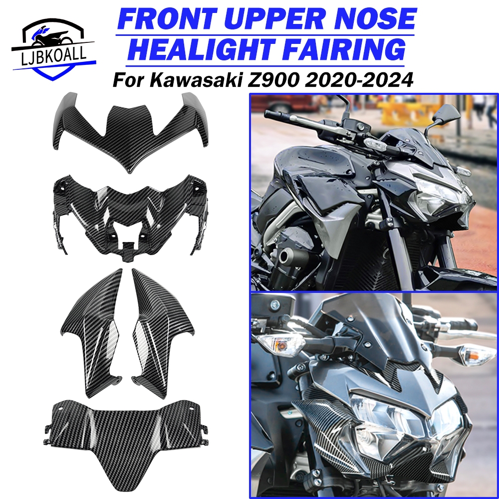 LJBKOALL Motorcycle Front Upper Nose Headlight Fairing Cowls Cover Set ...
