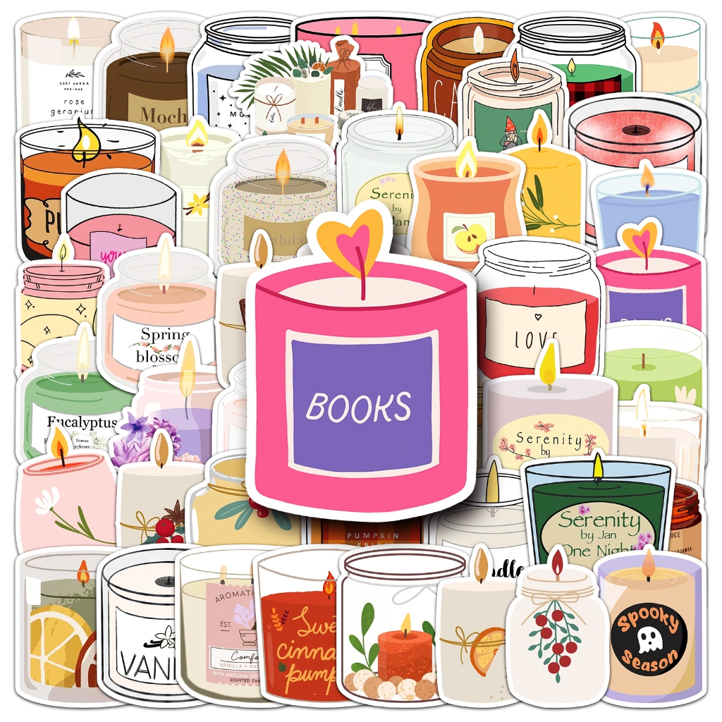 Creative Ins Style Cartoon Candles Stickers DIY For Phones Laptop Car ...