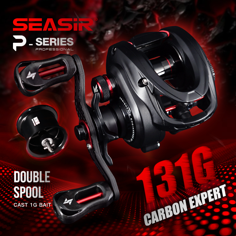 SEASIR MANSORY PRO 131G Ultra Light Carbon Fiber Double Spools Baitcasting Fishing Reel 7+1 BB 7 ...