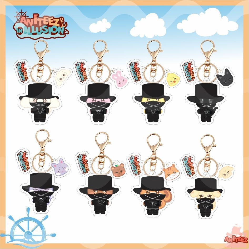 Kpop Idol ATEEZ Keyring Aniteez Acrylic Double-sided Sandwich Keychain ...