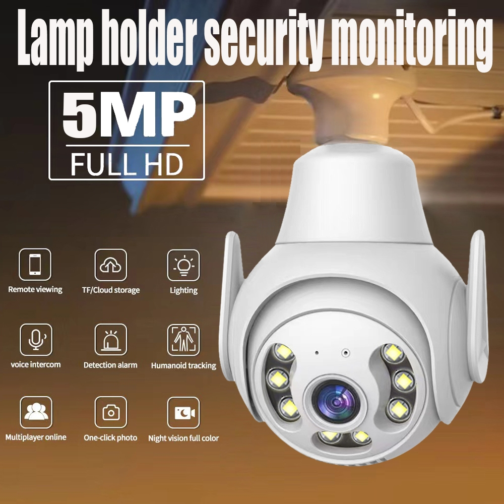 V380 pro camera indoor bulb WiFi 5MP Ptz Ip camera two way audio night ...