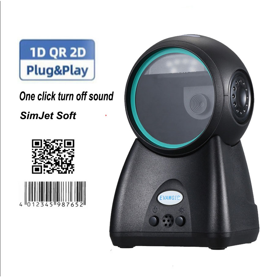 1D 2D QR Desktop Barcode Scanner Automatic Sensing Scanning ...