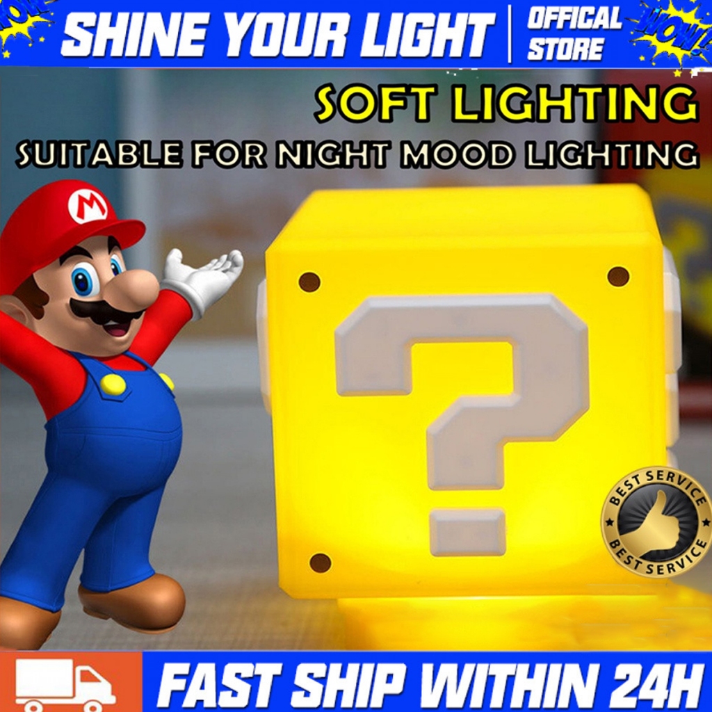 Touch Light Raya 3D Super Mario Bros Lamp Toys Rechargeable LED Mario ...