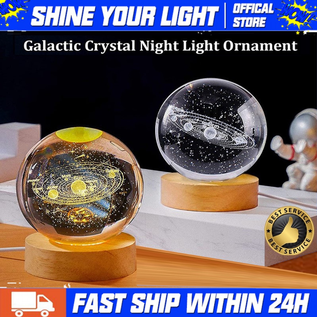Crystal Ball Light Raya 3D Creative Universe Galaxy Luminous Night ...