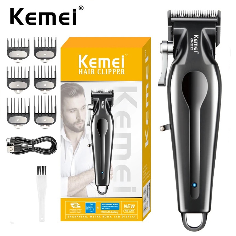 Kemei 2292 Barber Fade Hair Clipper Professional Electric Cordless Hair Trimmer Men Rechargeable ...