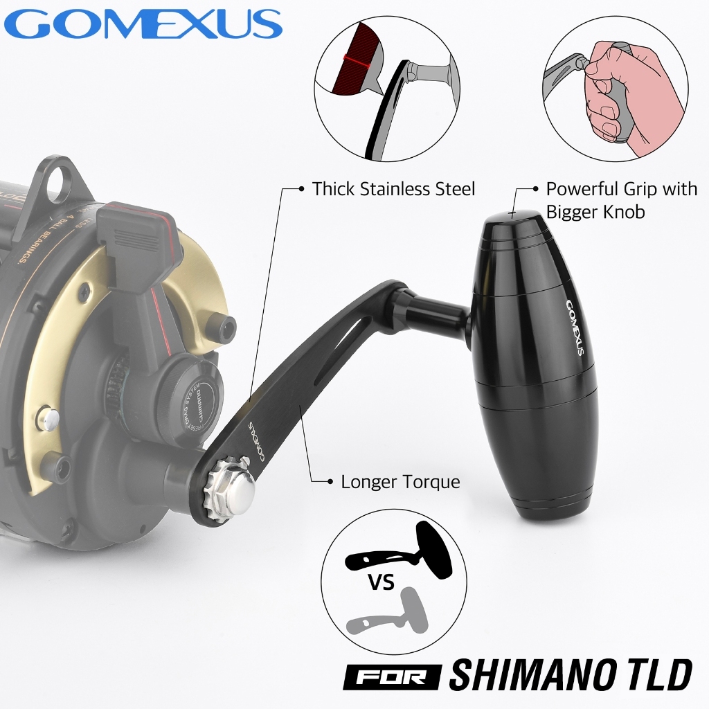 GOMEXUS Shimano Power Handle 85mm For 6x6 Maru S1 Shimano TLD Reel ...