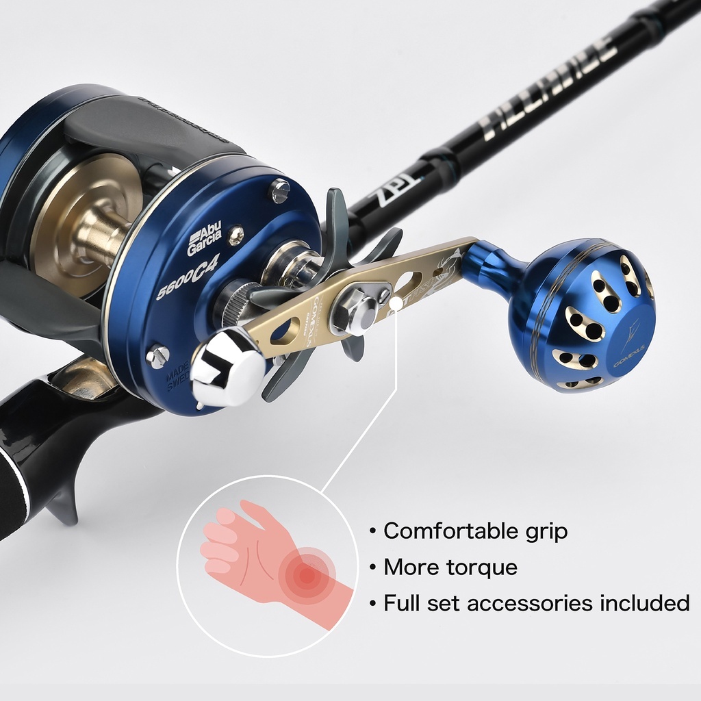 Gomexus 95mm Catfish baitcast handle For Abu Garcia Ambassadeur C3 5500 ...