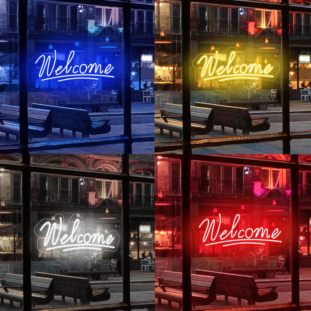Welcome Neon Sign LED Neon Light for Business Light up Business Sign ...